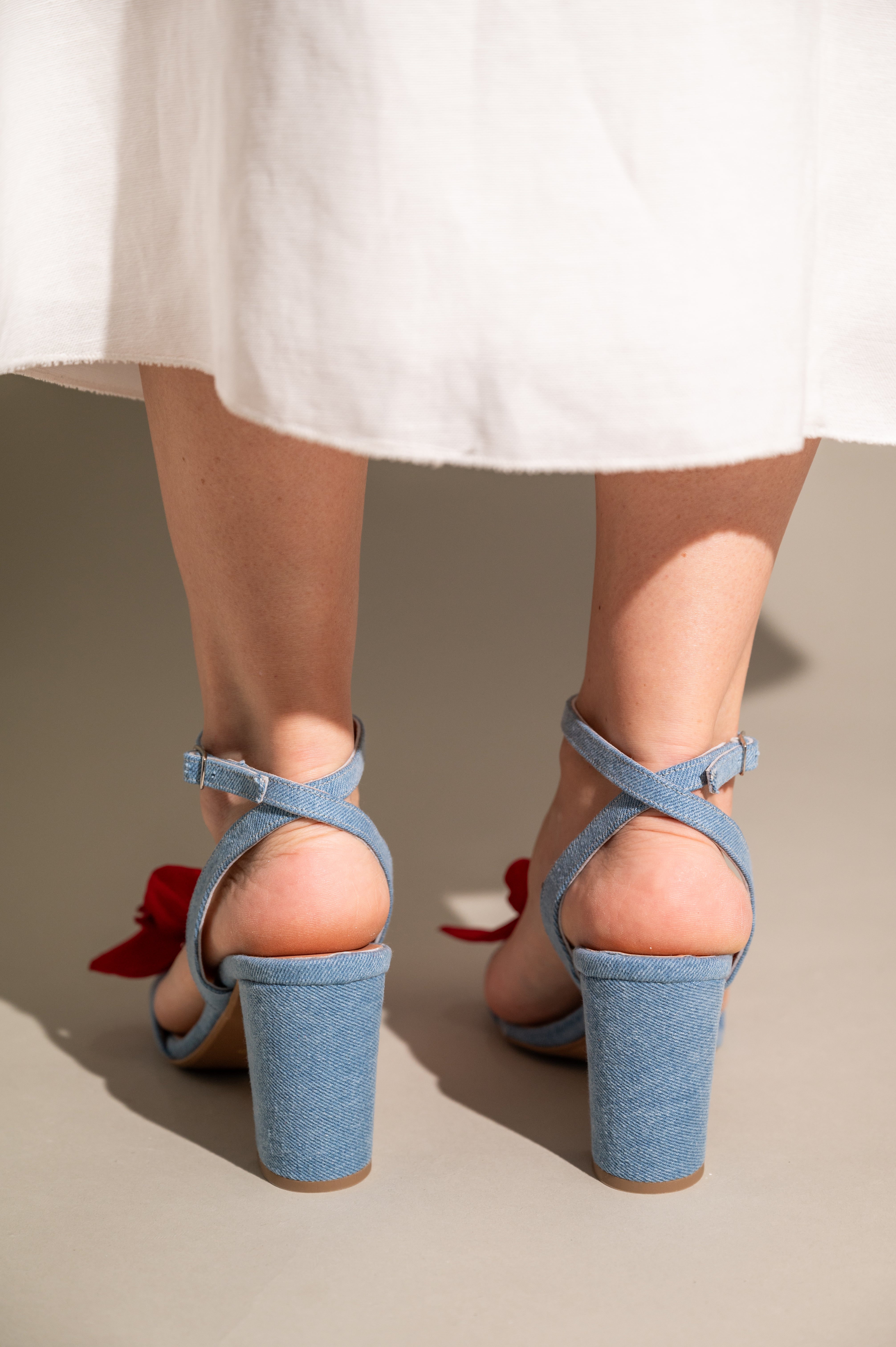 Denim Heels, Women Shoes - Orchid